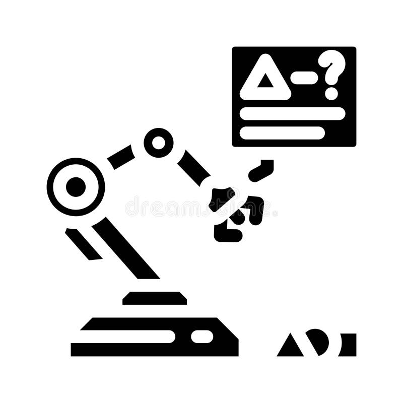 Reinforcement Machine Learning Glyph Icon Vector Illustration Stock ...