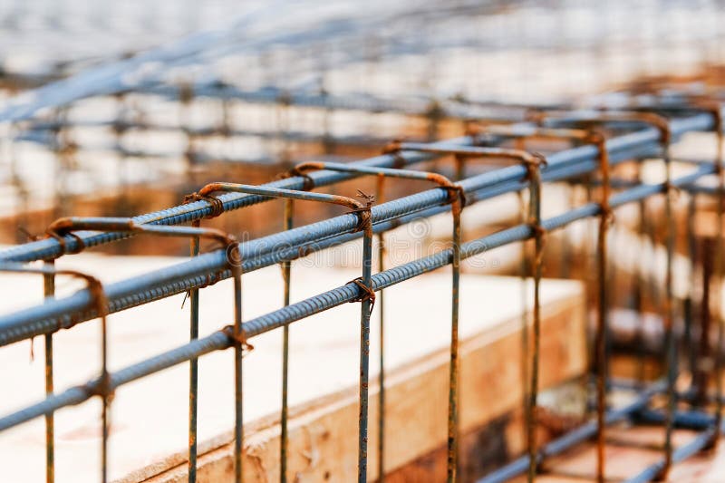 Reinforcement Mesh for Concrete Screed on Wooden Surface Stock Image ...