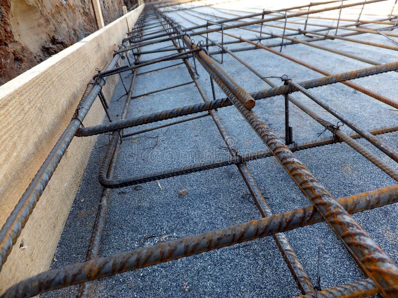 Reinforcement Mesh and Rods of Table Stock Photo - Image of build ...