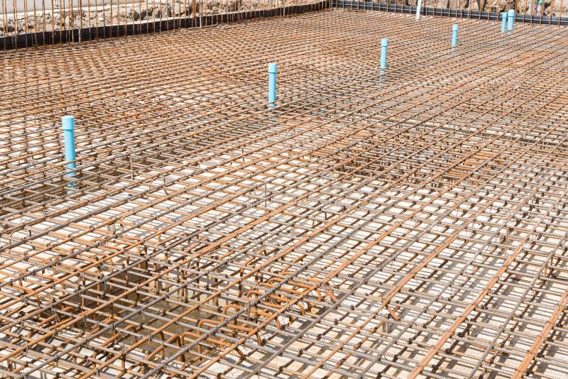 Reinforcement Metal Framework and Pipe System for Drainage. Stock Image ...