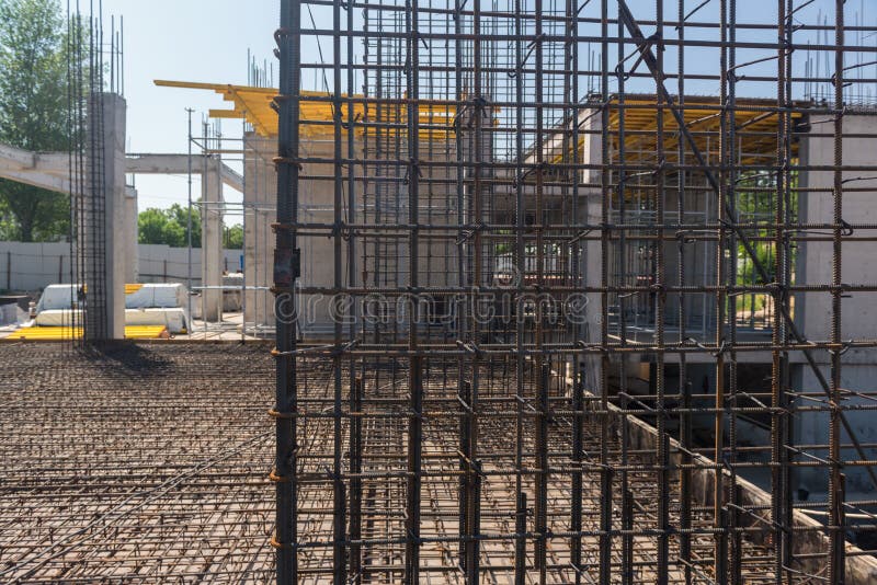 Metal concrete structures stock image. Image of building - 123721779