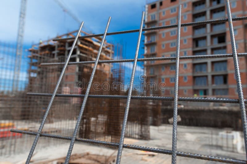 Reinforcement Net of Concrete in the Construction Site Stock Image ...