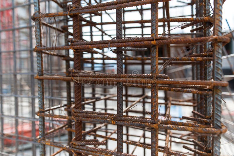 Reinforcement Net of Concrete in the Construction Site Stock Photo ...