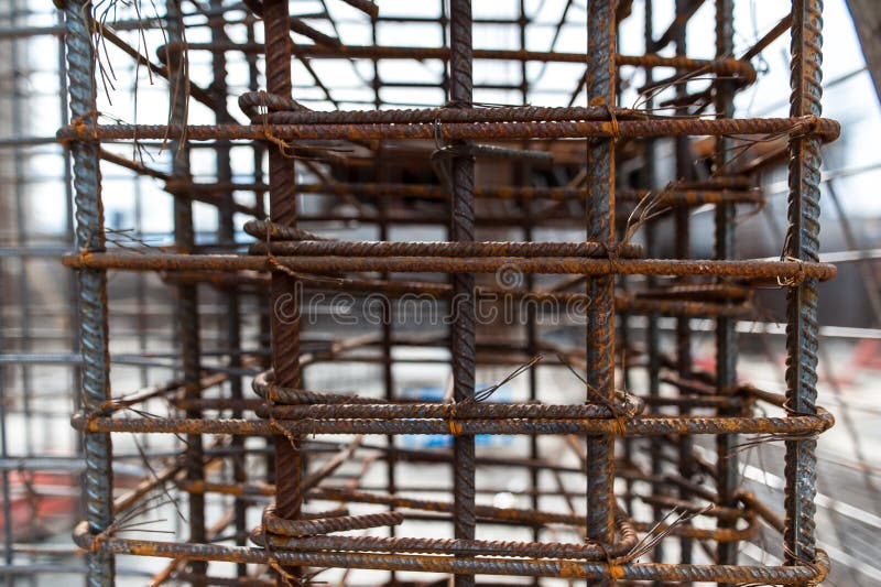 Reinforcement Net of Concrete in the Construction Site Stock Image ...