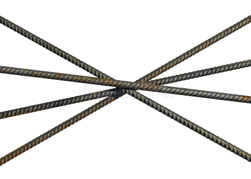 Reinforcement Steel Bars Lying Crosswise Isolated Stock Photo - Image ...