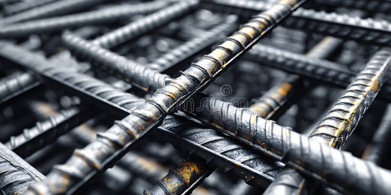 Reinforcement Steel Rebar Texture Background Stock Image - Image of ...