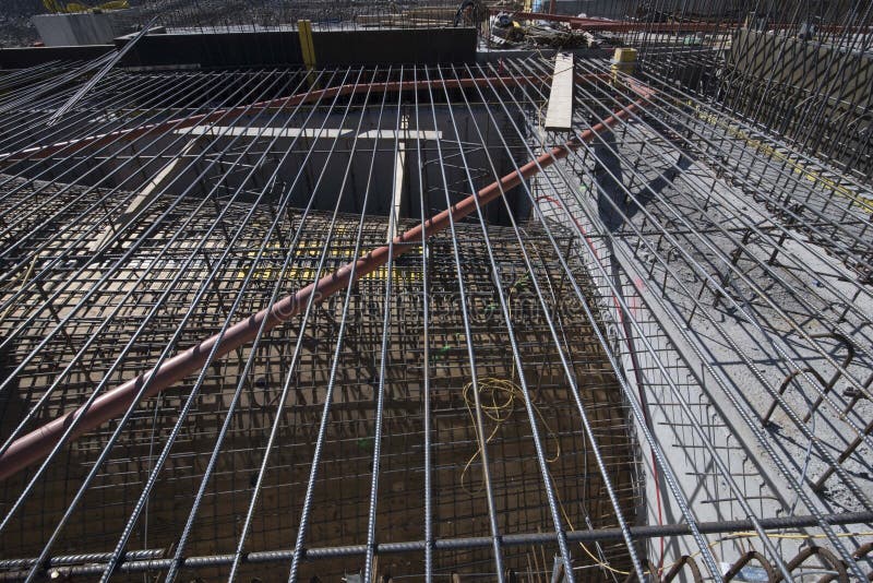 Reinforcement and Structural Steel in Construction Stock Image - Image ...