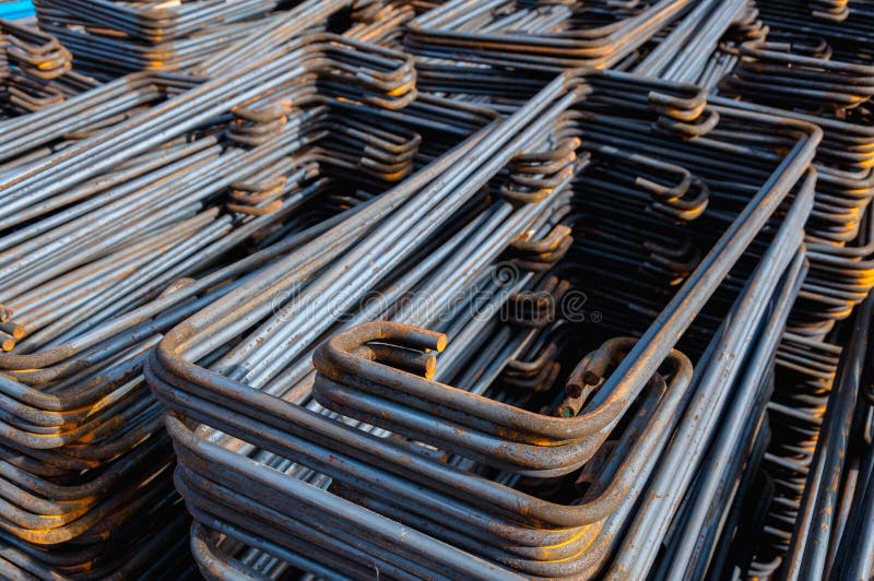 Reinforcing Steel Bars for Building New Concrete Structures Stock Photo ...