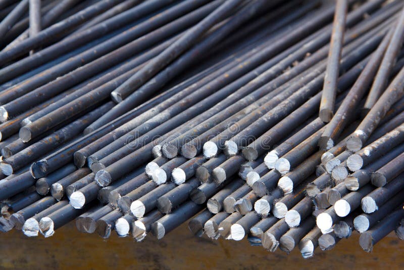 Reinforcing Steel Bars for Building New Concrete Structures Stock Photo ...