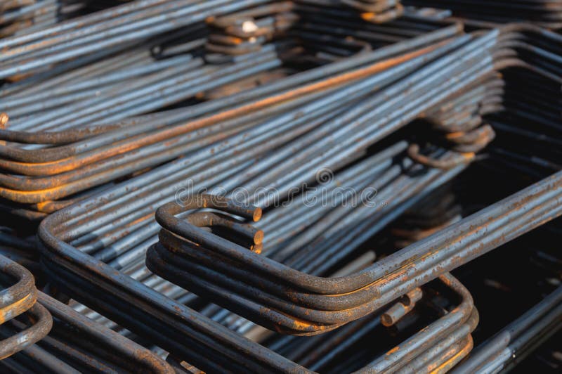 Reinforcing Steel Bars for Building New Concrete Structures Stock Image ...