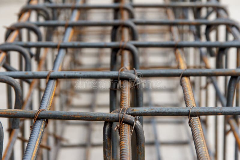 Reinforcing Steel Bars for Building New Concrete Structures Stock Image ...