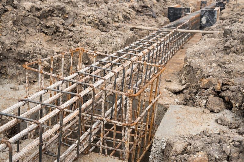 Reinforcing Steel Bars for Building. Stock Image - Image of engineering ...