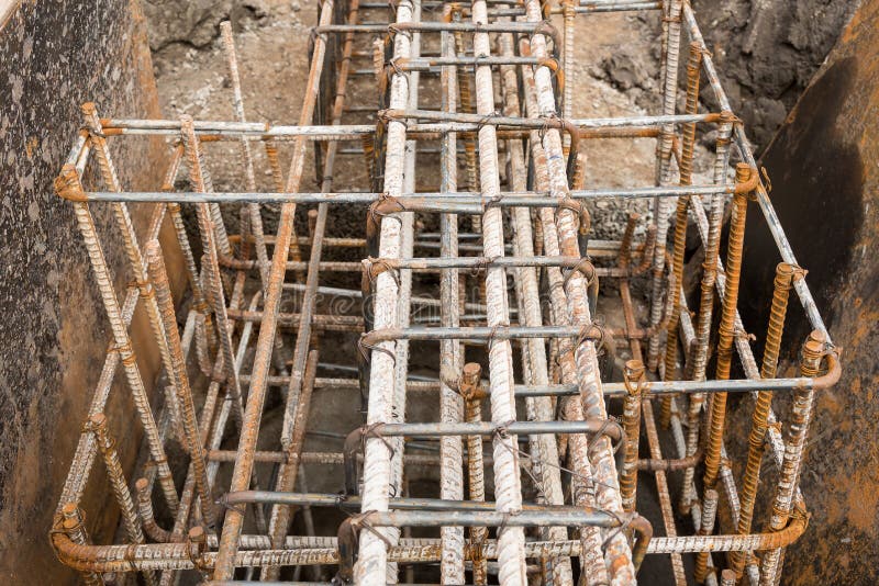 Reinforcing Steel Bars for Building. Stock Photo - Image of rebar ...