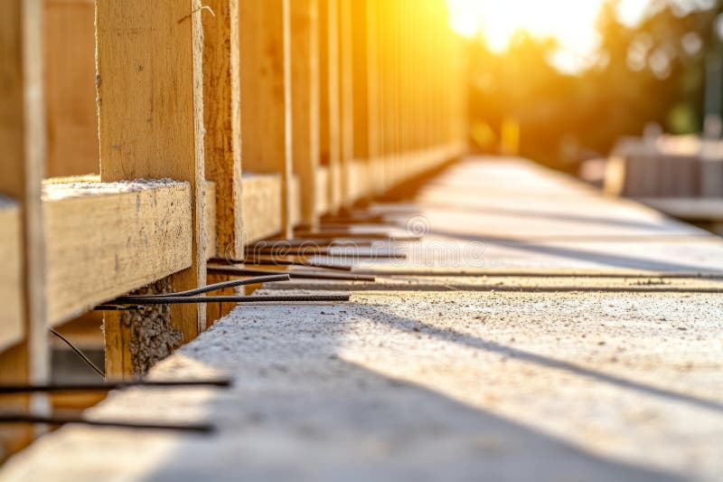 Reinforcing Steel Bars Protruding Concrete Slab Construction Site Stock ...