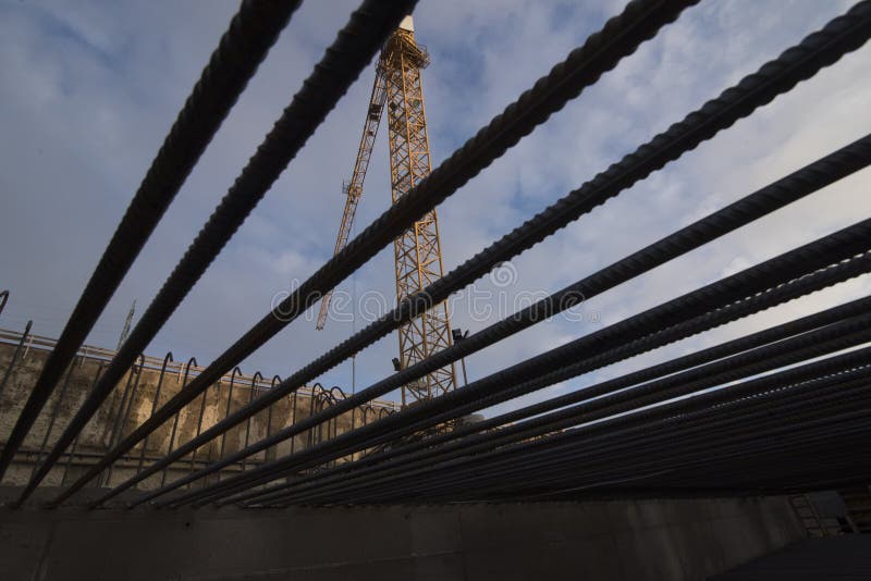 Reinforcing Steel or Construction Steel for Building Stock Photo ...