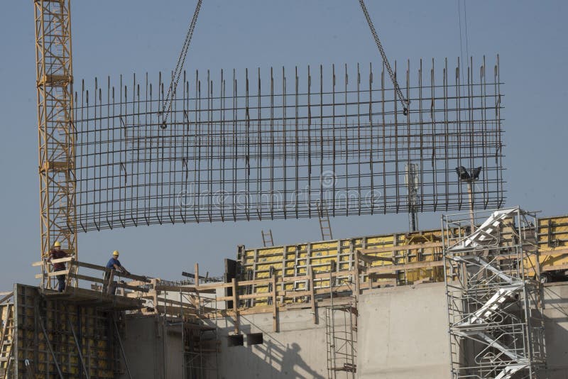 Reinforcing Steel or Construction Steel for Building Stock Image ...