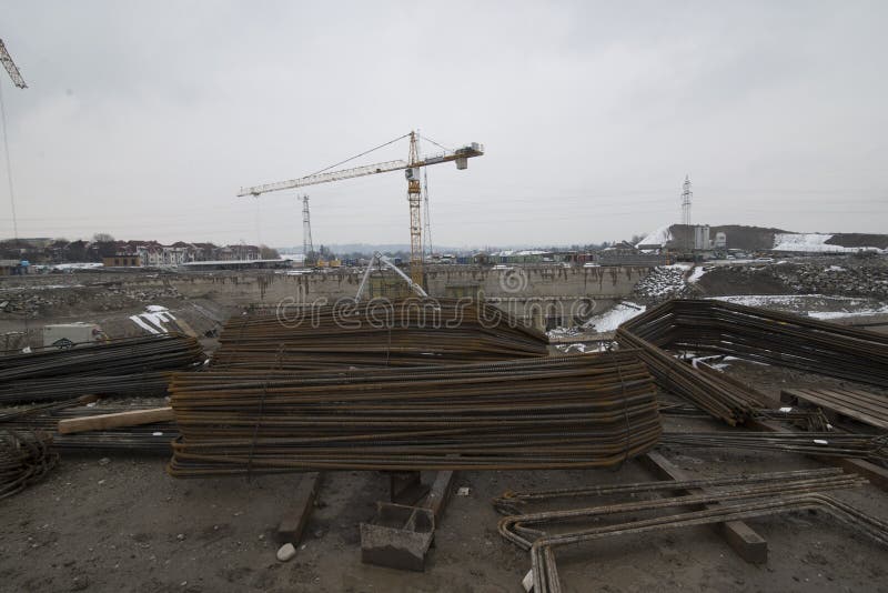 Reinforcing Steel or Construction Steel for Building Stock Image ...