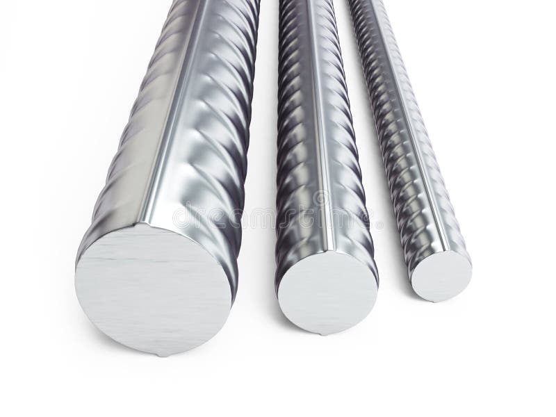 Big Reinforcing Steel Pack. Isolated Industrial 3D Rendering Stock ...