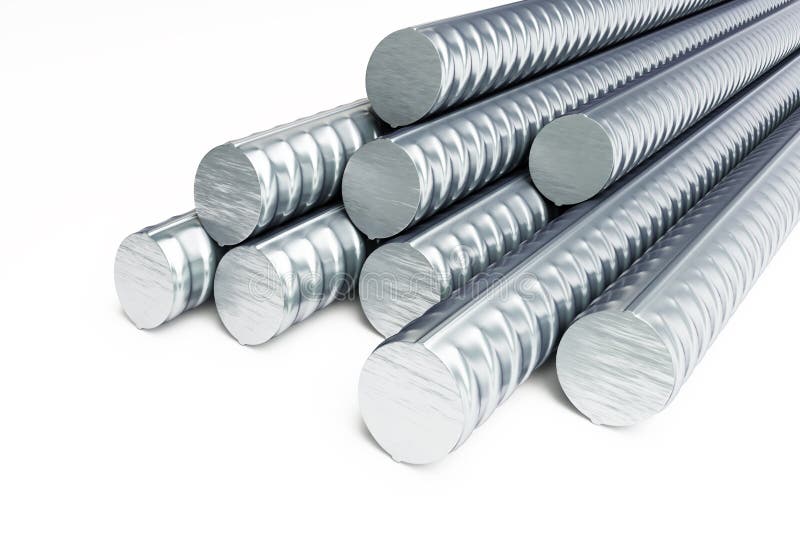 Big Reinforcing Steel Pack. Isolated Industrial 3D Rendering Stock ...