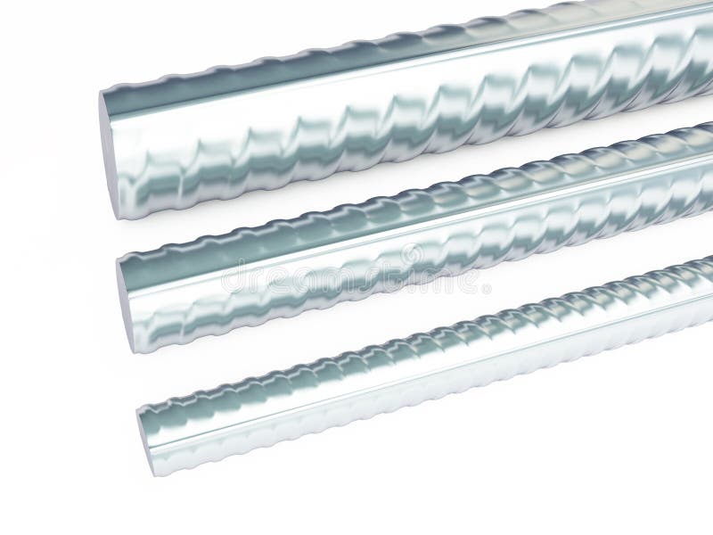 Big Reinforcing Steel Pack. Isolated Industrial 3D Rendering Stock ...