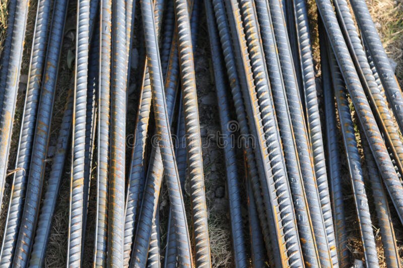 The reinforcing steel rod stock image. Image of rough - 7072987