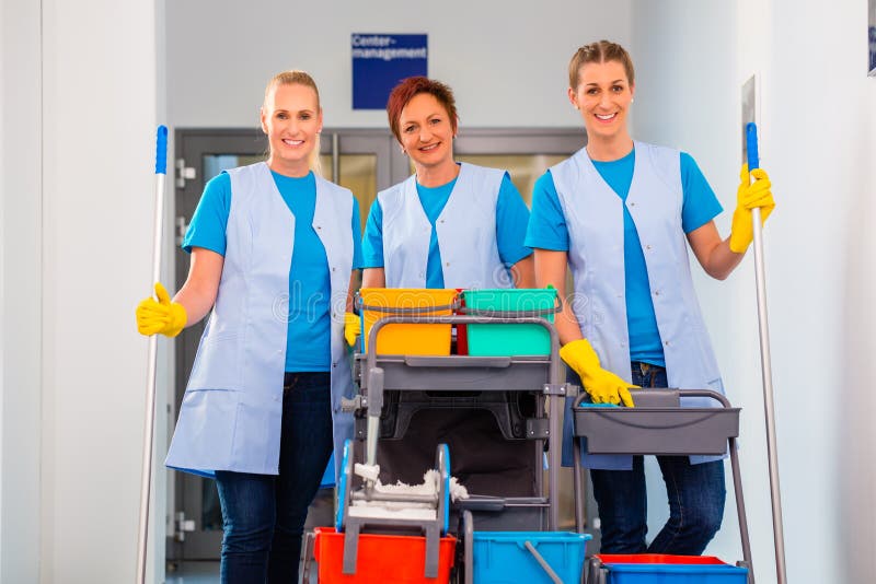 Reinigungsservice Putzfrau, Die Reinigung Tut Stockfoto - Bild von ...