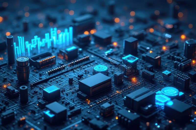 Reinventing Tomorrow with Advanced Tech Stock Illustration ...