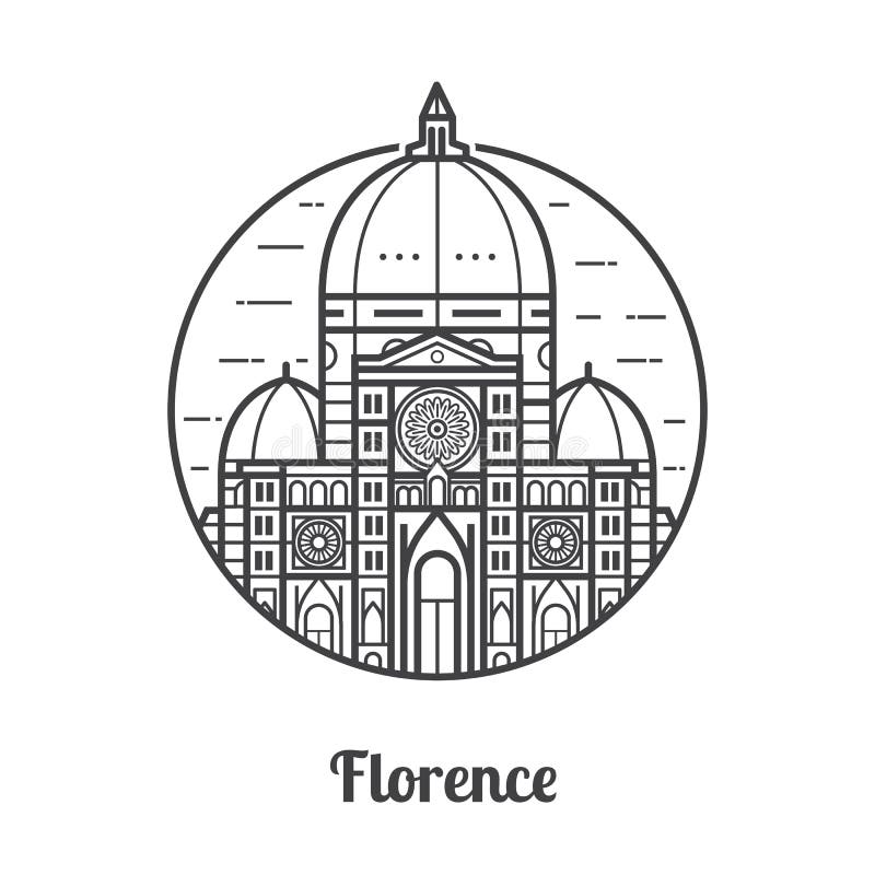 Reis Florence Icon vector illustratie. Illustration of historisch ...