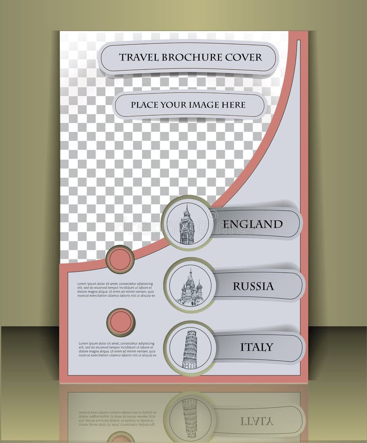 Het Ontwerpmalplaatje Van De Reisbrochure Het Concept Van De Reis En ...