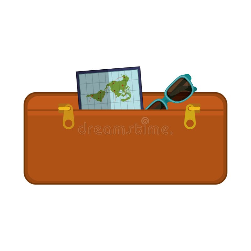 Reiskoffer Bruin Van Vakantie Vector Illustratie - Illustration of ...