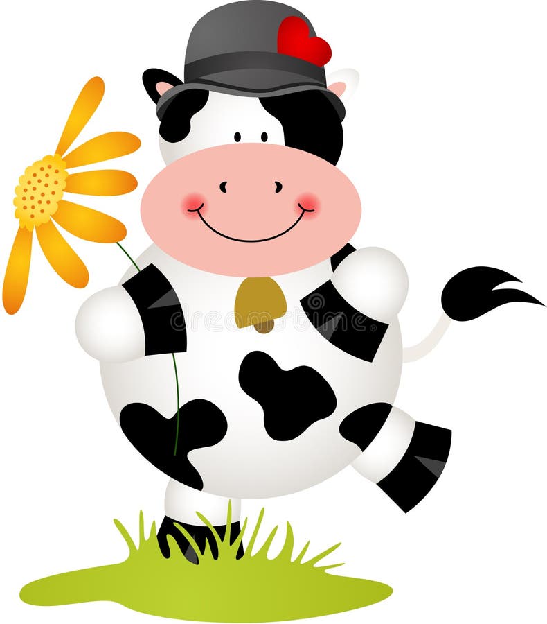 Reizende Kuh Und Eine Blume Vektor Abbildung - Illustration von karte ... Reizende Kuh Und Eine Blume Vektor Abbildung - Illustration von karte ...