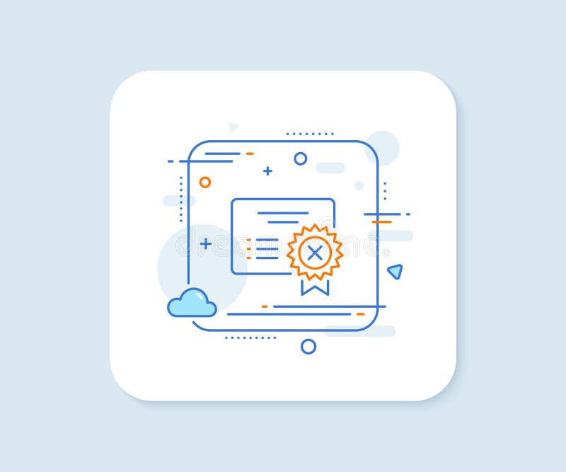Reject Certificate Line Icon. Decline Document Sign. Vector Stock ...