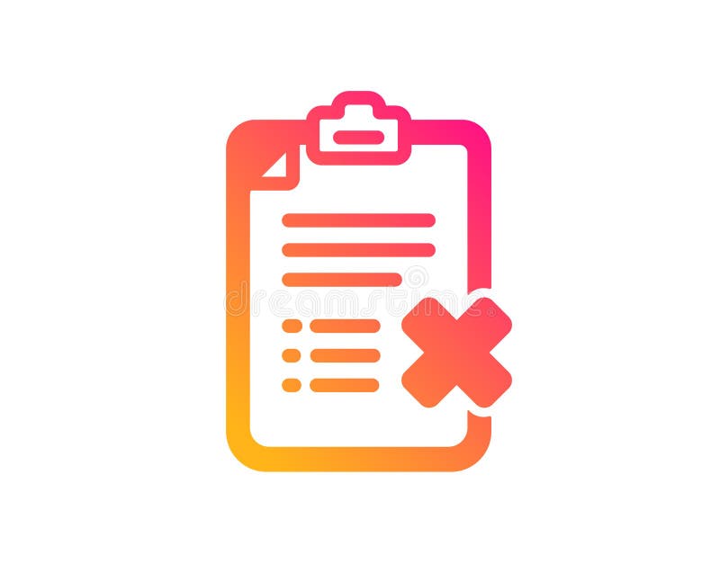 Reject Checklist Icon. Decline Document Sign. Vector Stock Vector ...
