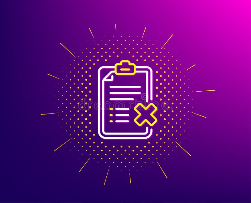 Reject Checklist Line Icon. Decline Document Sign. Vector Stock Vector ...