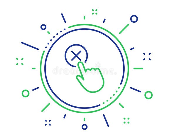 Reject Click Line Icon. Decline Button Sign. Vector Stock Vector ...
