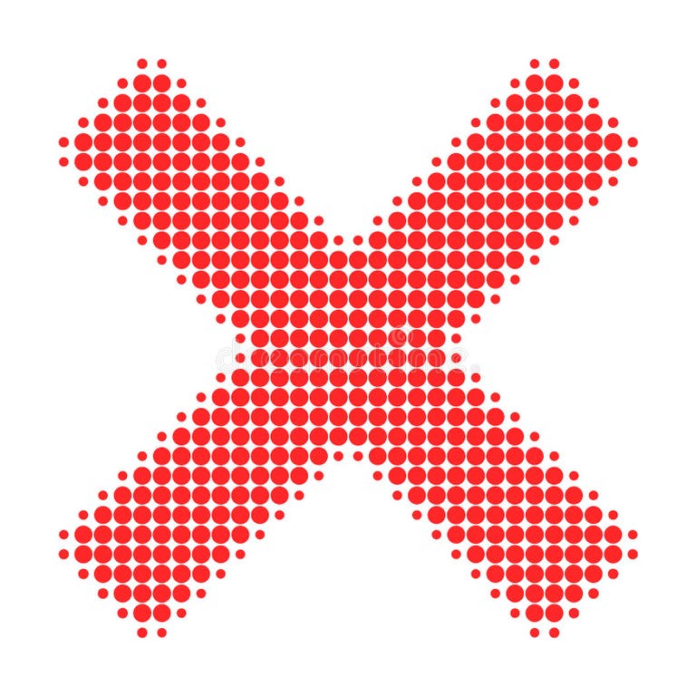 Reject Cross Halftone Dotted Icon Stock Vector - Illustration of ...