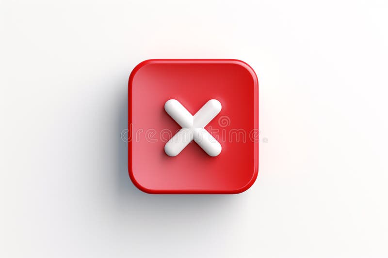 Reject 3d Icon, Close Symbol, Delete Sign and Deny Icon on White ...