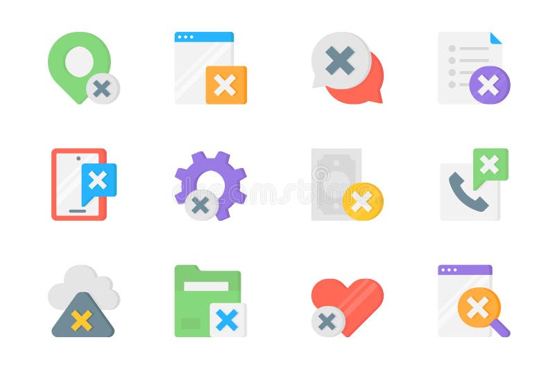 Reject 3d Icons Set. Vector Elements for Mobile App and Web Design ...