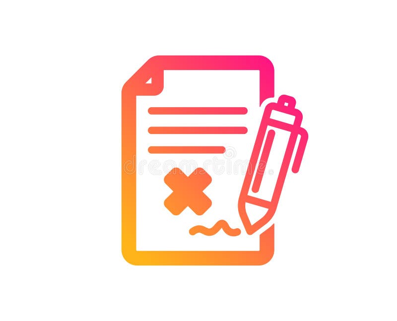 Reject File Icon. Decline Document Sign. Vector Stock Vector ...