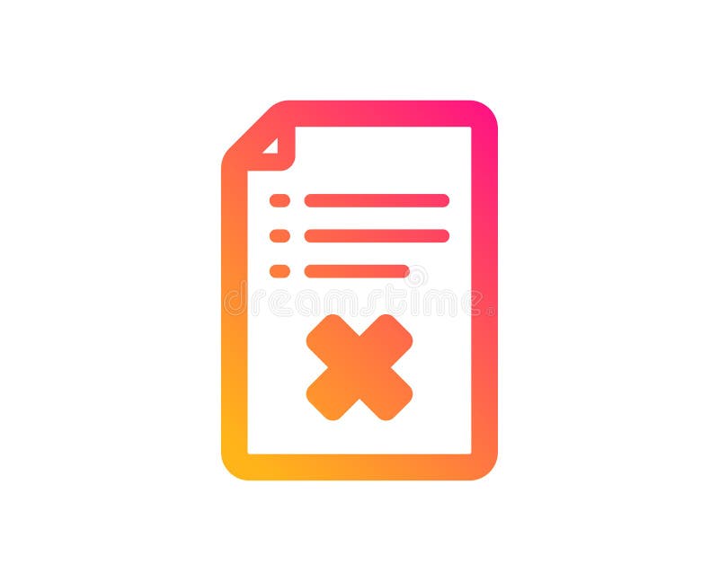 Reject File Icon. Decline Document Sign. Vector Stock Vector ...