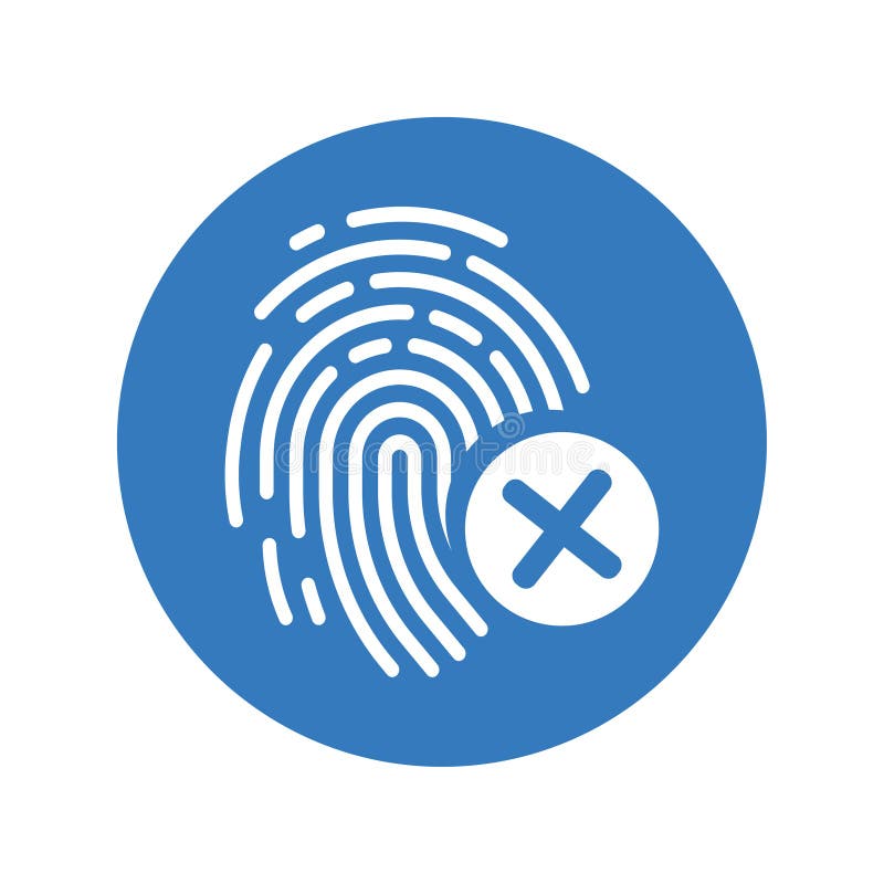 Reject Fingerprint, Biometric, Identity Deny Icon Stock Vector ...