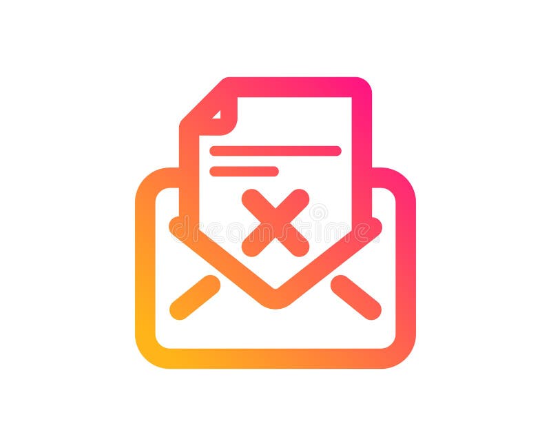 Reject Letter Icon. Delete Mail Sign. Vector Stock Vector ...
