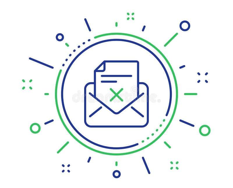 Reject Letter Line Icon. Delete Mail Sign. Vector Stock Vector ...