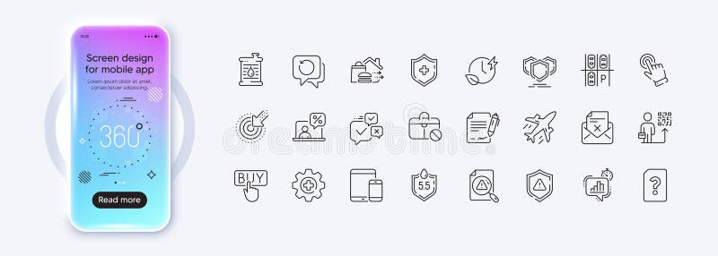 Reject Letter, Unknown File and Statistics Timer Line Icons for Web App ...