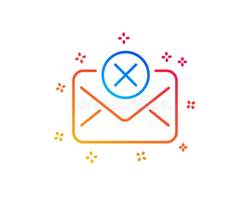 Reject Mail Line Icon. Delete Message Sign. Vector Stock Vector ...