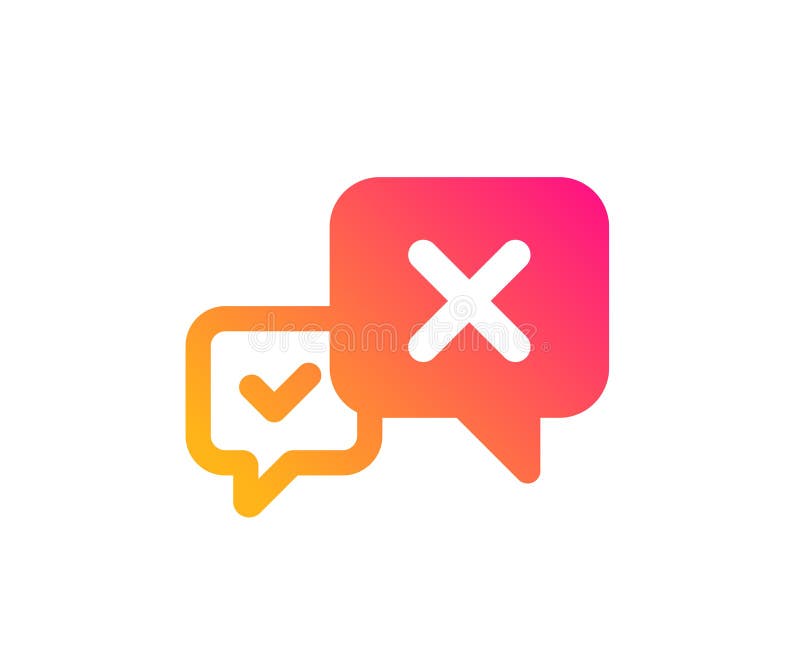 Reject Message Icon. Decline Chat Sign. Vector Stock Vector ...