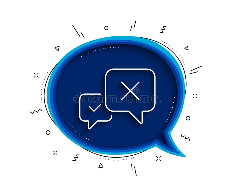 Reject Message Line Icon. Decline Chat Sign. Vector Stock Vector ...