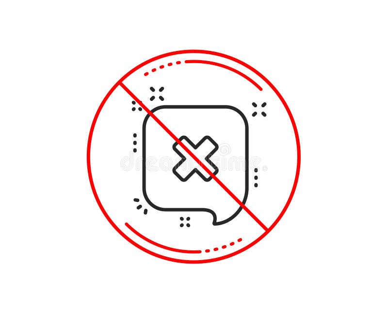 Reject Message Line Icon. Decline Chat Sign. Vector Stock Vector ...