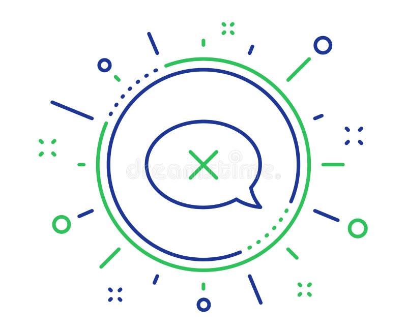 Reject Message Line Icon. Decline Chat Sign. Vector Stock Vector ...