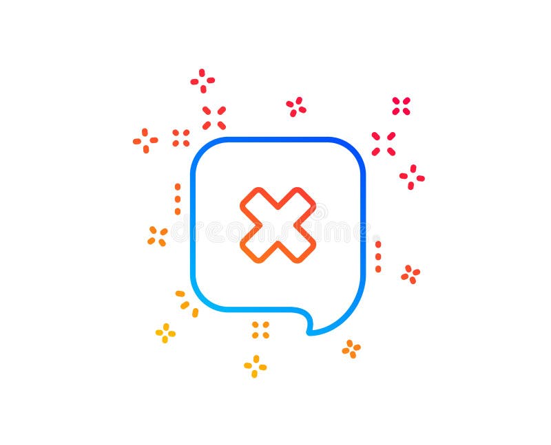 Reject Message Line Icon. Decline Chat Sign. Vector Stock Vector ...